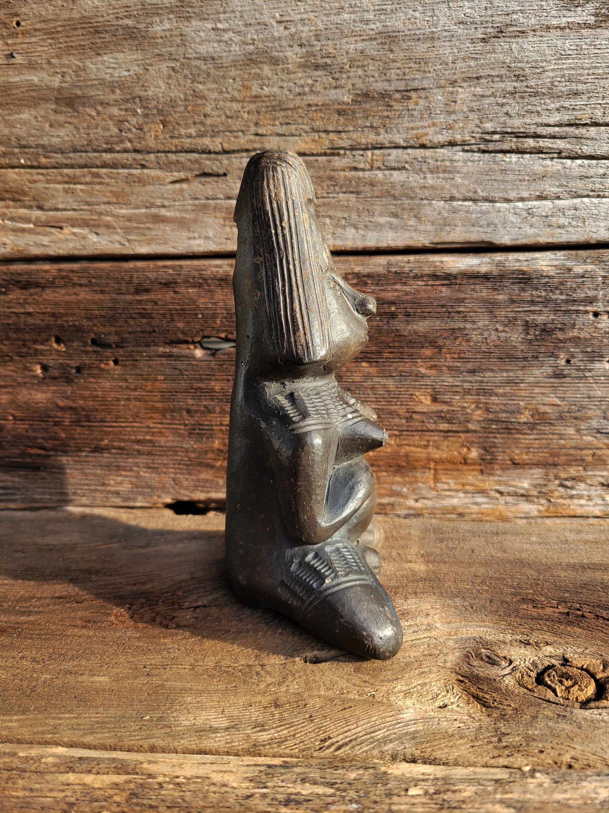Aztec Mayan Ocarina Goddess of Fertility Blackware Pottery One of A ...