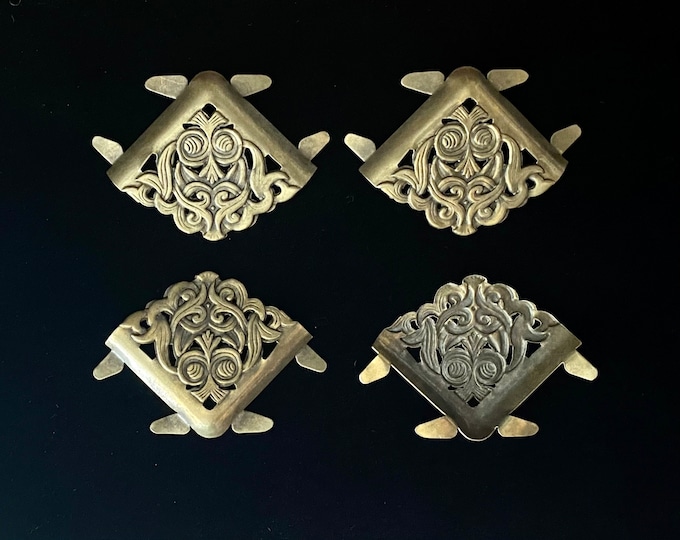 Album Corners, Vintage, Satin Brass, Oxidized, Filligree Corners ...