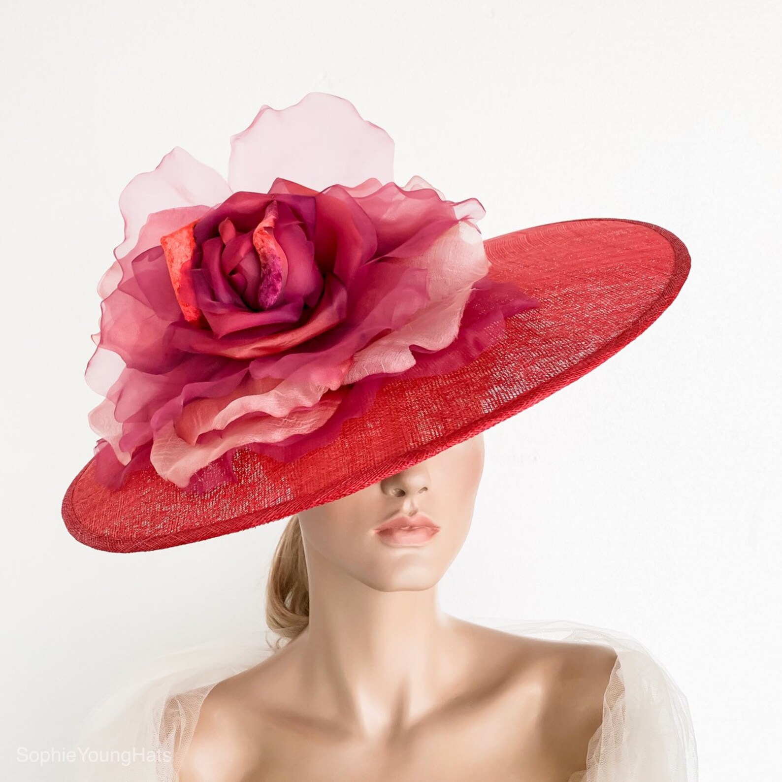 Red Kentucky Derby Hat Red Ascot Hat Red Races Fascinator - Etsy