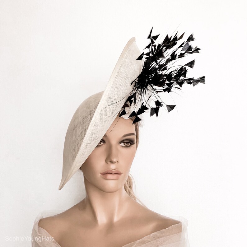 Kentucky Derby Hat Black Ivory Derby Hat Ivory Royal Ascot | Etsy