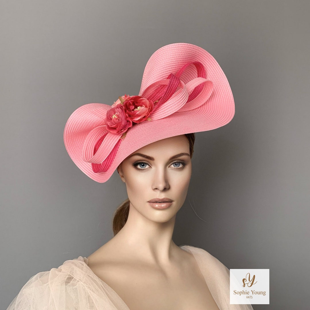 Pink Fascinator, Pink Flower Fascinate Hat, Kentucky Derby Hat, Pink ...