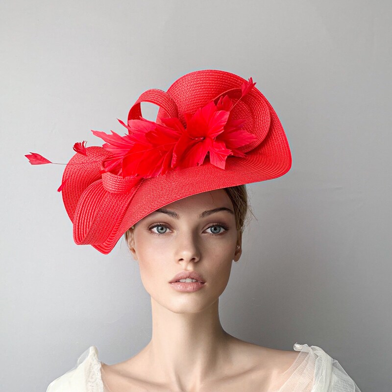 Red Fascinator - Etsy