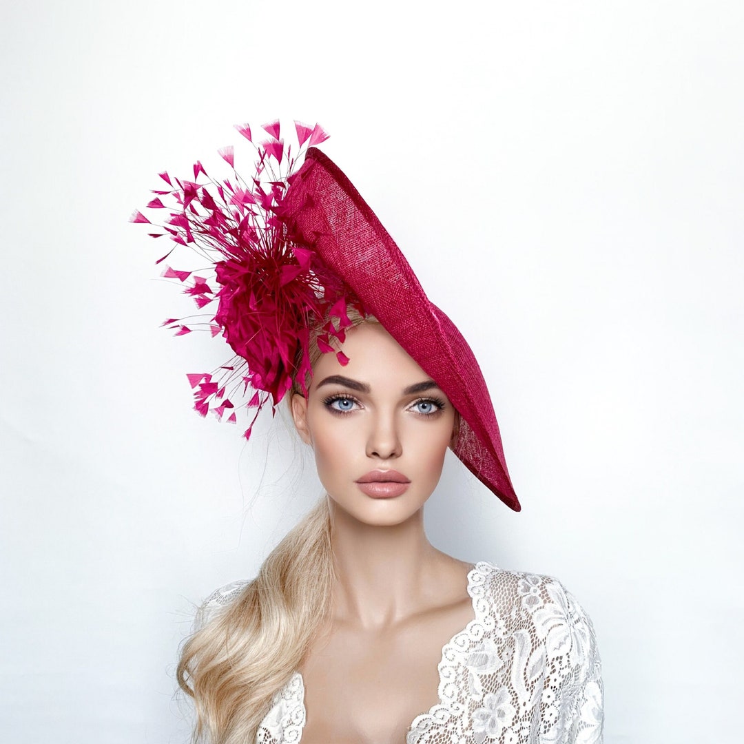 Viva Magenta Kentucky Derby Hat, Hot Pink Races Hat, Ascot Hat ...