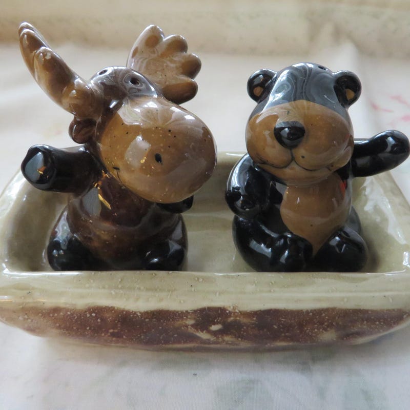 Vintage Bear Salt Shakers - Etsy