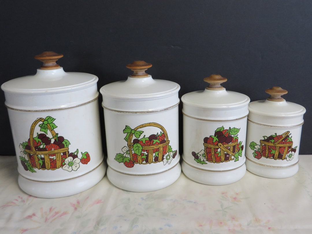 Vintage Kromex Canister Set Mid Century 1970's Metal Canister Set With ...