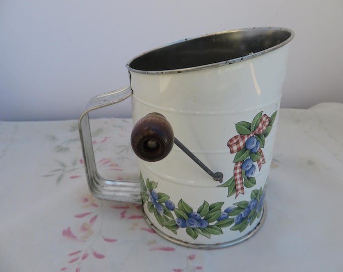 Bromwell's Measuring Flour Sifter - Vintage 1995 - Beautiful Blueberry ...