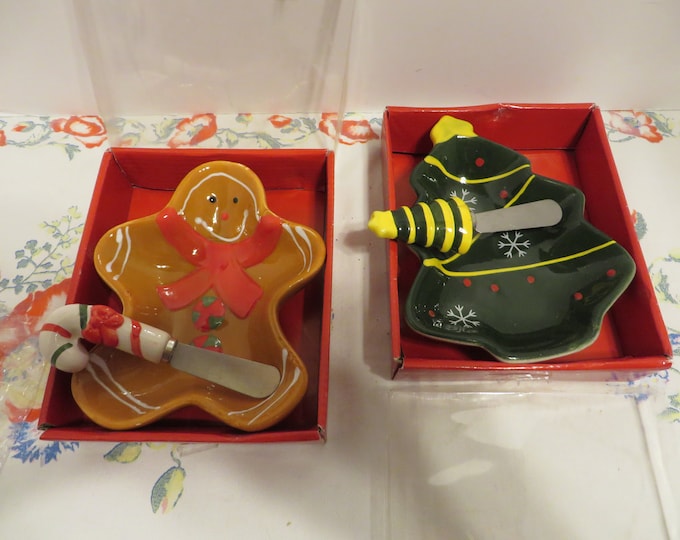 Christmas Tree and Gingerbread Serving Bowls - Pair of Cheeseball ...