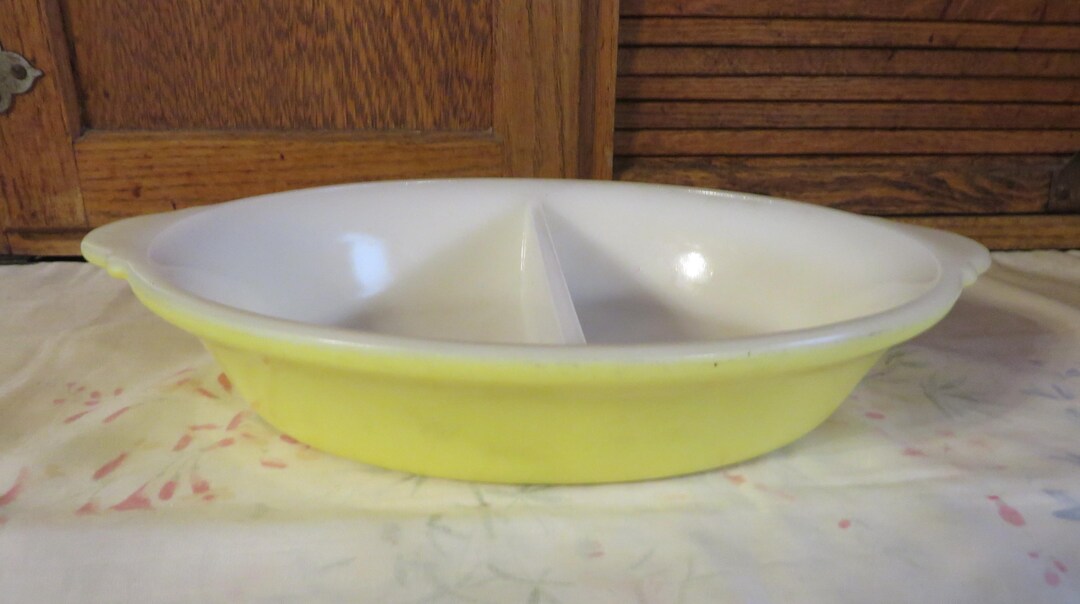 Vintage Glasbake Casserole - MCM Baking Dish - 1960's Divided Casserole ...