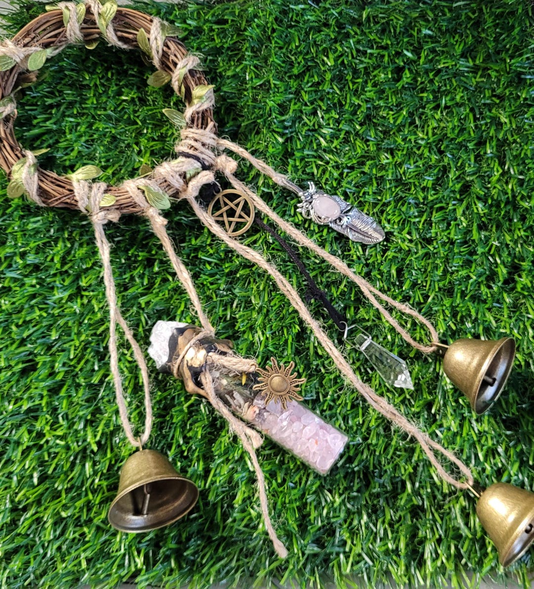 Witches Bell, Witches Bells With Crystal Wishing Bottle for Protection ...