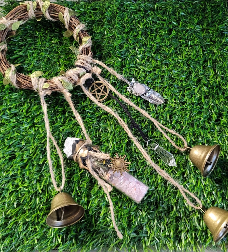 Witches Bell, Witches Bells With Crystal Wishing Bottle for Protection ...