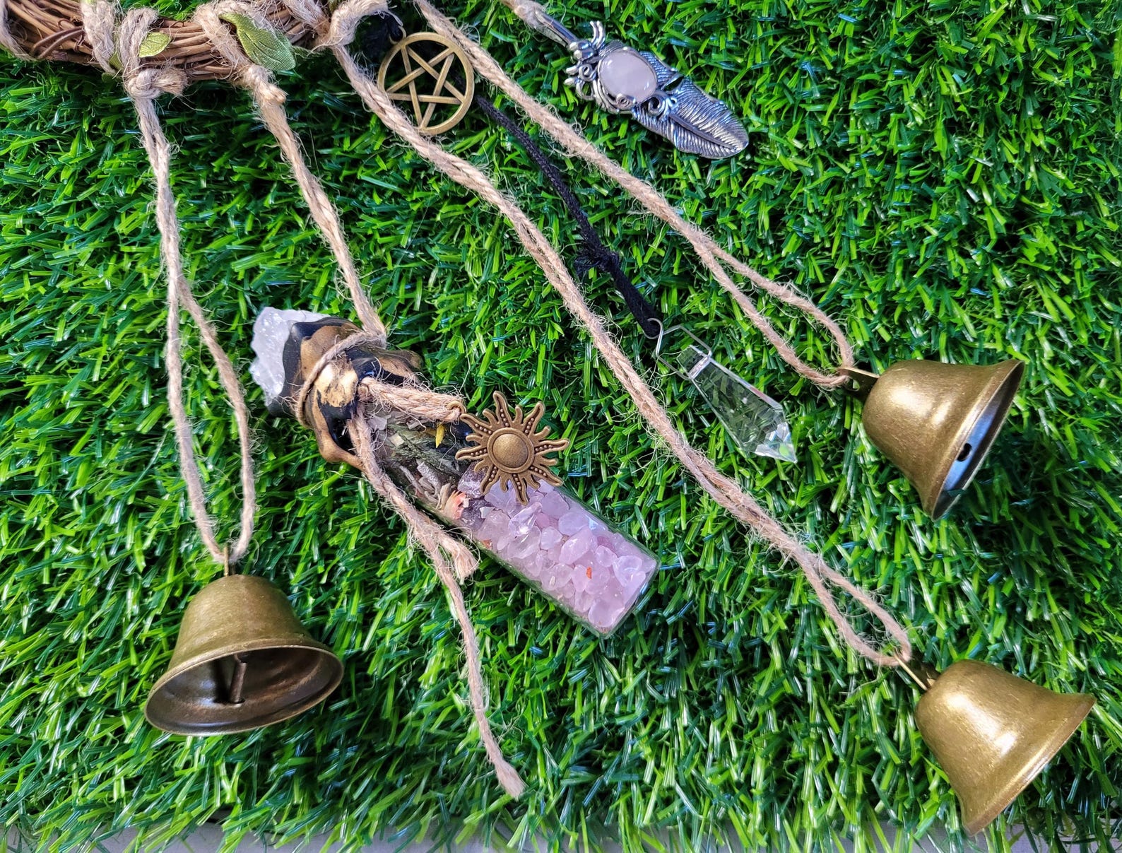 Witches Bell, Witches Bells With Crystal Wishing Bottle for Protection ...