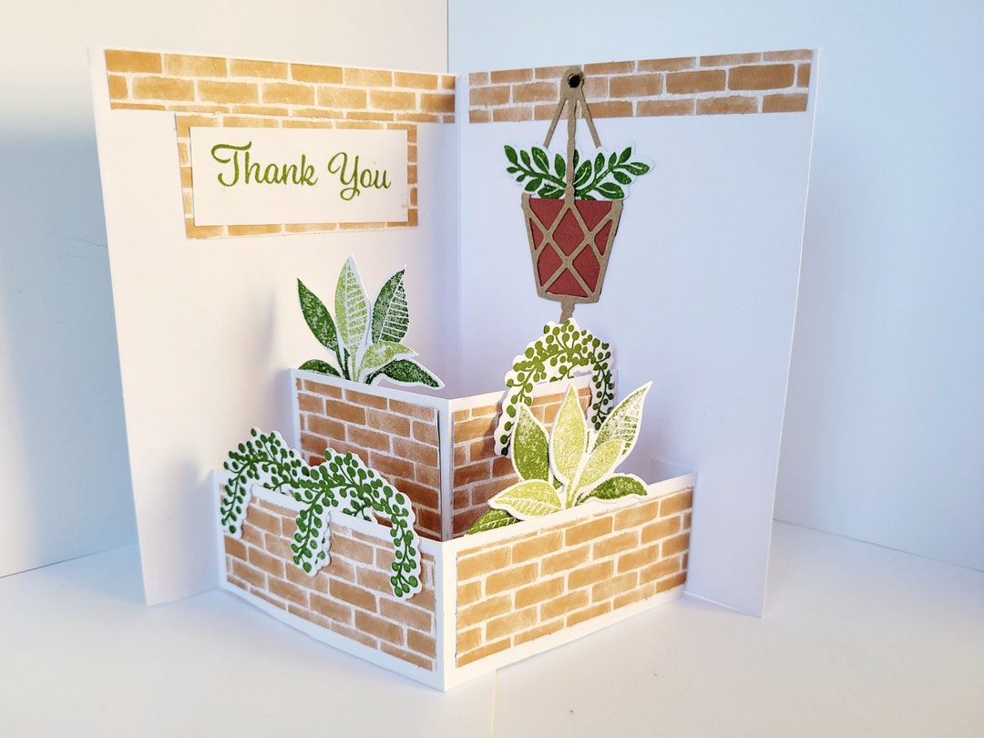 Handmade Garden Card, Popup Garden Card With Envelope, Blank Garden ...