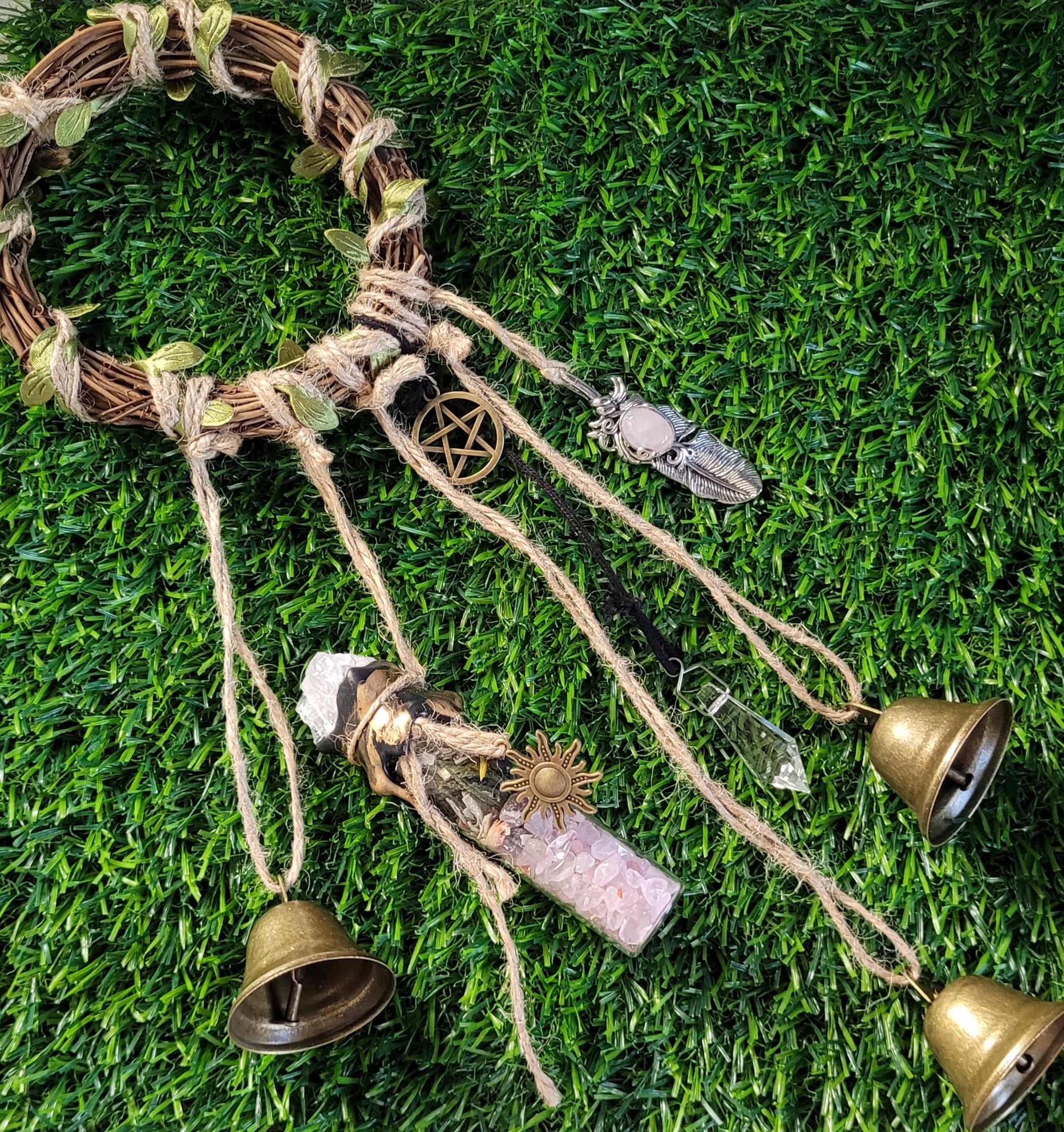 Witches Bell, Witches Bells With Crystal Wishing Bottle for Protection ...