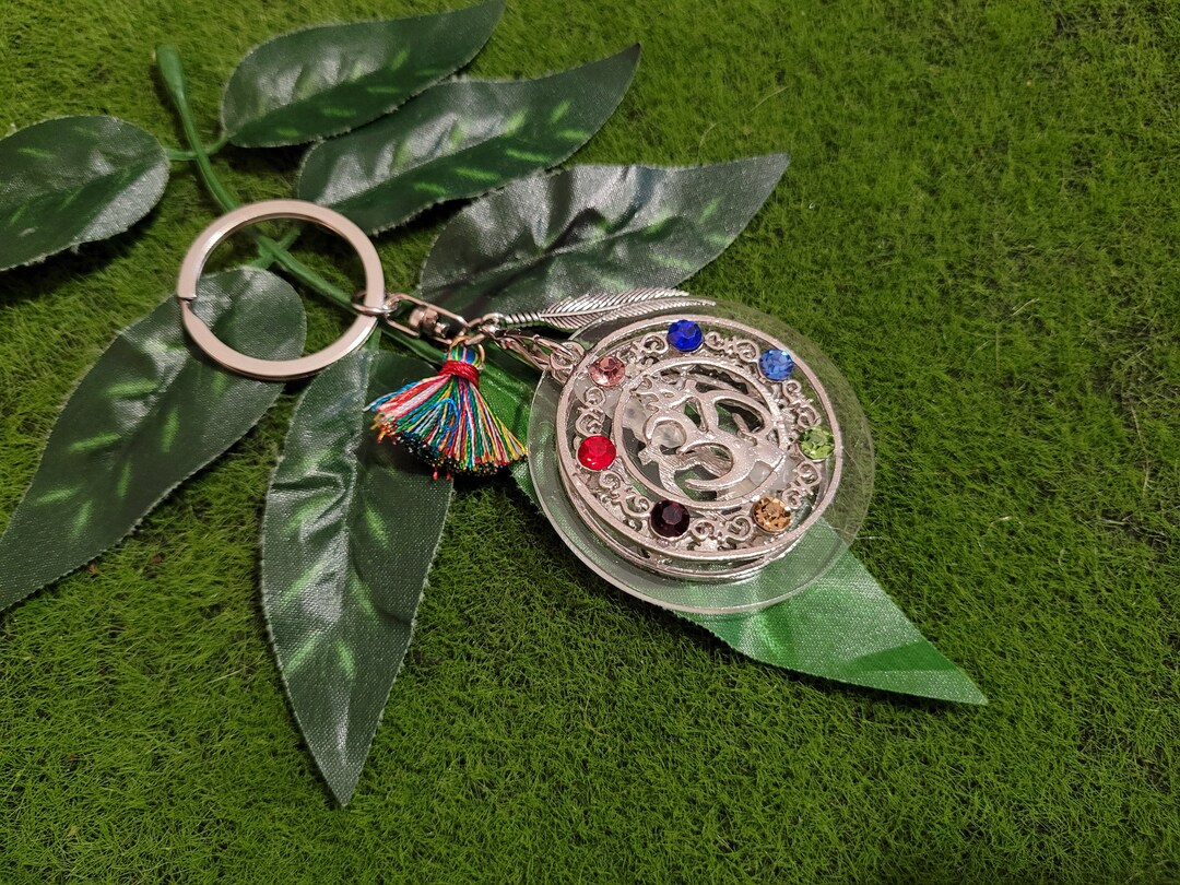 OM Keyring, OM Chakra Keychain, Bag Chain, Key Ring, Key Chain, Silver ...