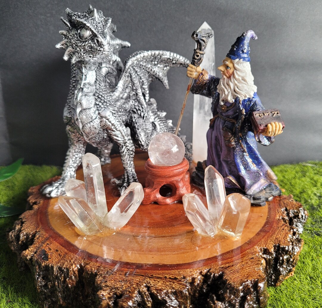 Dragon Wizard Crystal Garden, Fairy Garden, Crystal Garden, Crystal ...