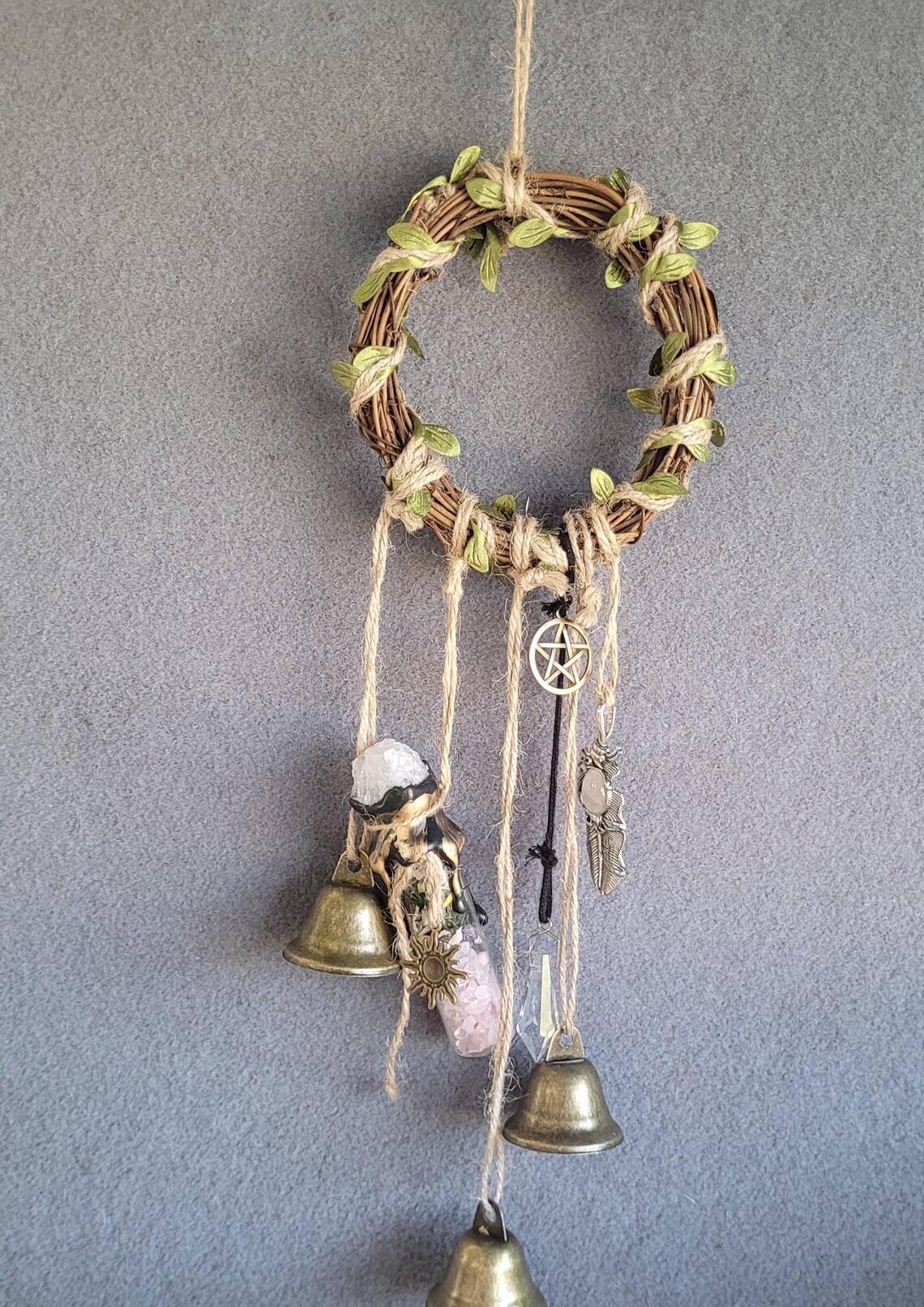 Witches Bell, Witches Bells With Crystal Wishing Bottle for Protection ...