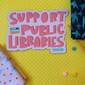 Support Public Libraries 4" Car Magnet | Librarian Gift| Book Lover ...
