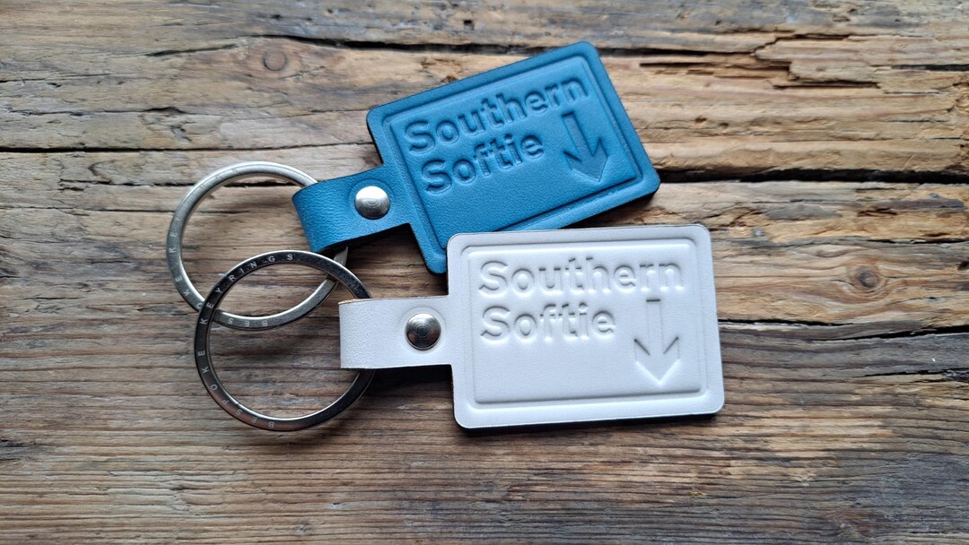 Handmade Southern Softie Leather Keyring | Fun Gift | Key Fob ...
