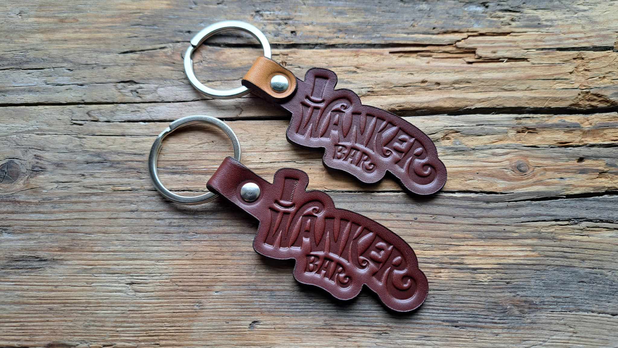 Wonka Inspired 'wanker Bar' Handmade Leather Keyring Chocolate Gift Fun ...