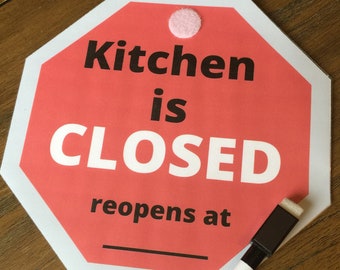 Kitchen Closed Sign - Etsy