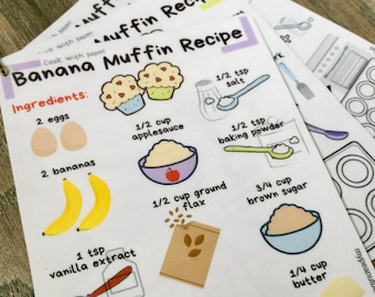 Kids Picture Recipe Cards - Etsy