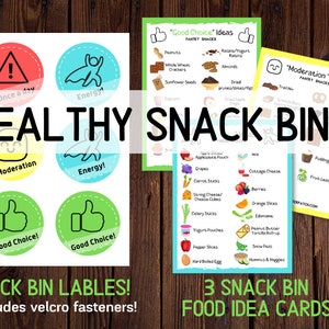 Healthy Snack Bin Labels | Pantry Organization | Kids Snacks - Etsy
