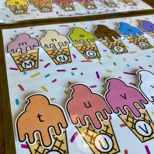 Upper and Lowercase Matching | Ice Cream Cone Theme | Velcro - Etsy