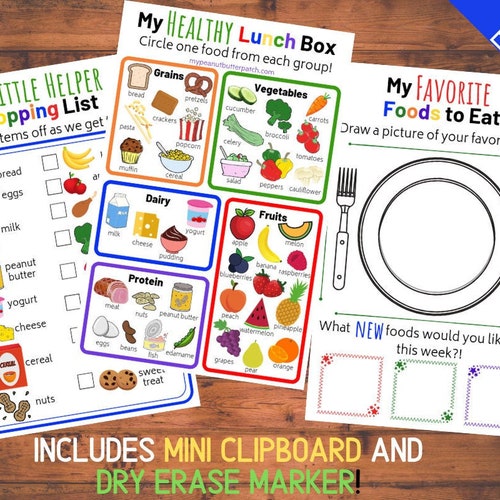 My Healthy Lunch Box Checklist Little Helper Shopping List - Etsy