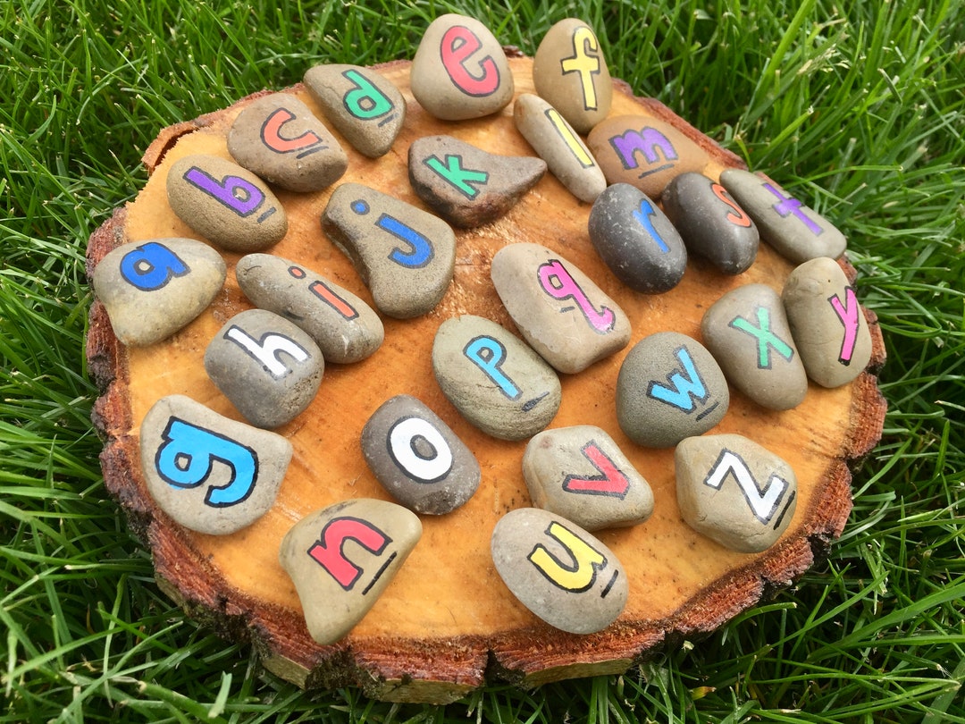Uppercase & Lowercase Letter Pairs | Letter Stones | Painted Letter ...