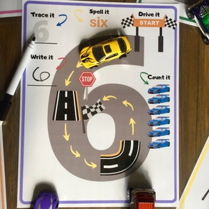 Number Car Mats | Drive It | Trace It | Write It | Count It | Spell It ...