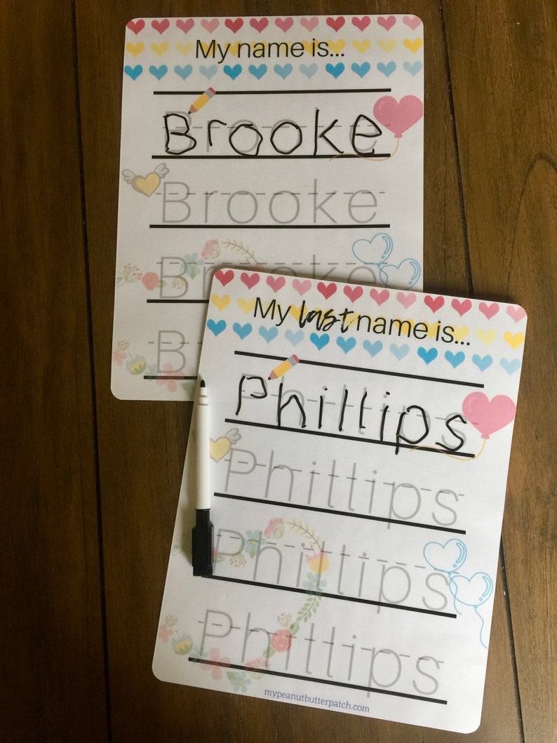 Dry Erase Learn to Write My FIRST & LAST Name Practice | Etsy
