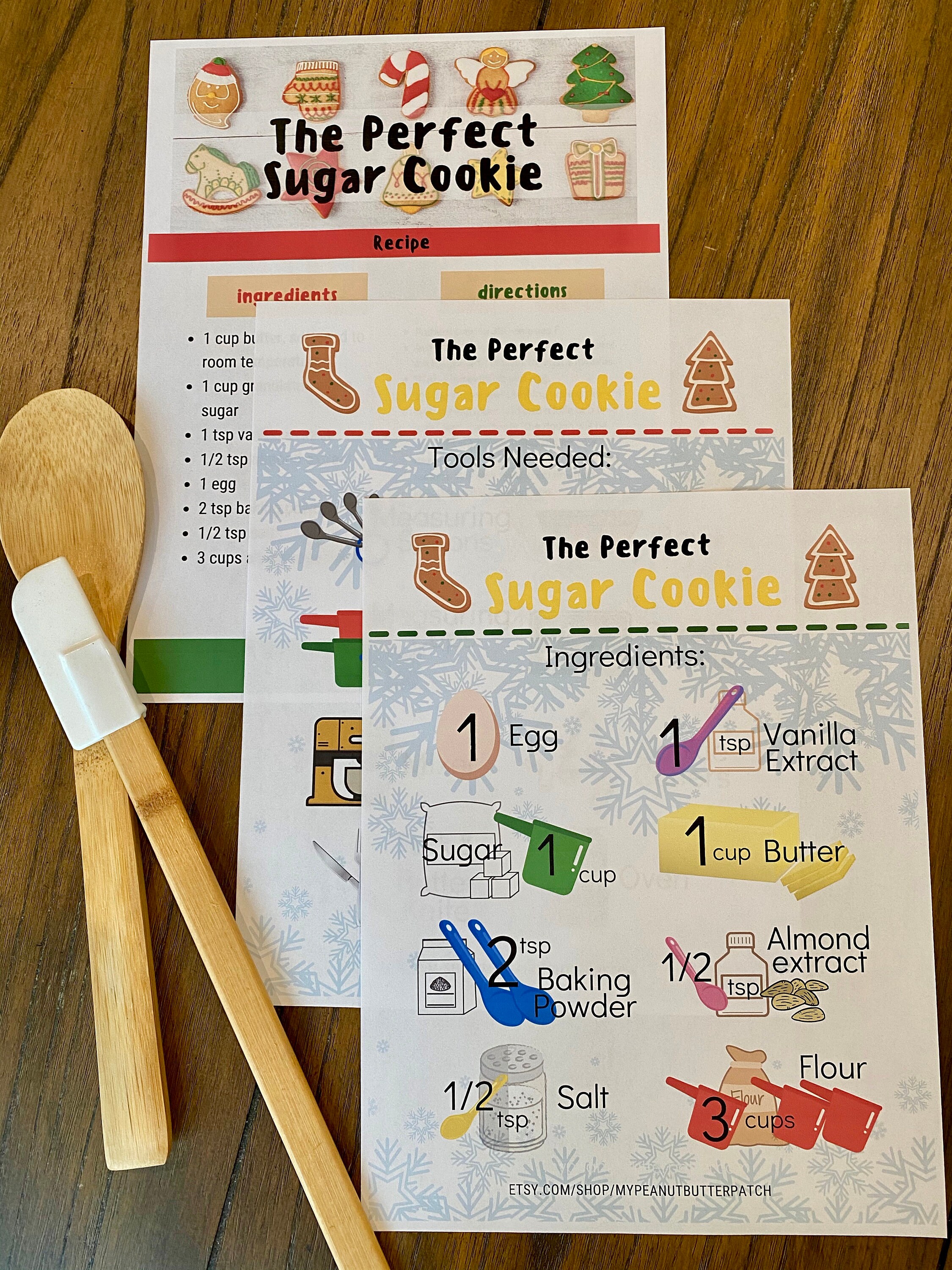 Kids Sugar Cookie Recipe Cards INSTANT DOWNLOAD - Etsy