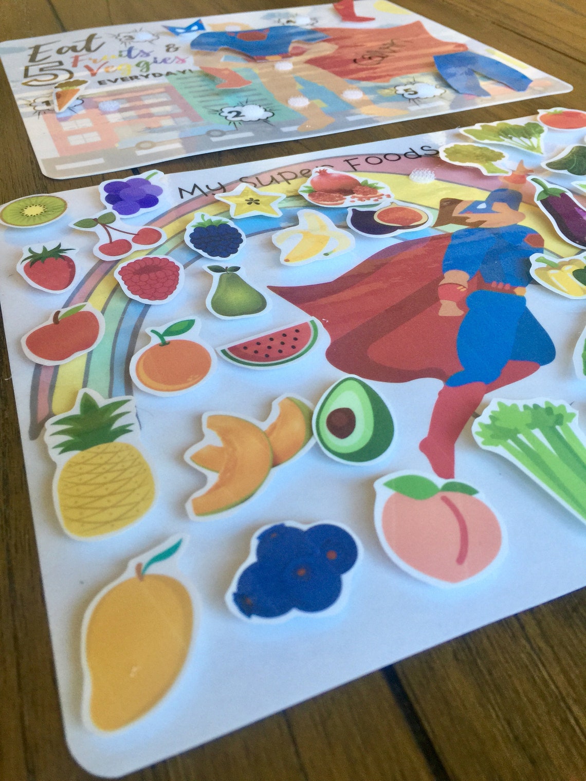 My Super Foods Eat 5-A-Day Fruits & Veggie Chart Superhero | Etsy