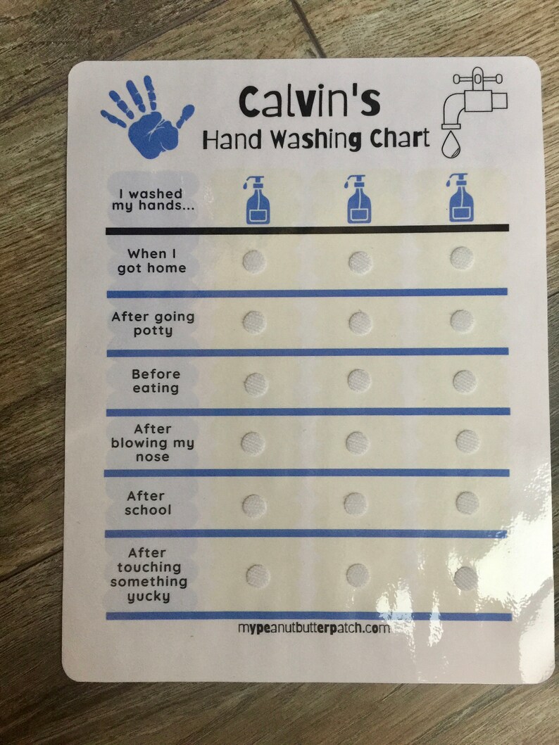 Hand Washing Kids Chart Behavior Chart Personalize With - Etsy