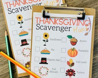 Thanksgiving Scavenger Hunt With Cards to Hide, Fall Scavenger Hunt ...