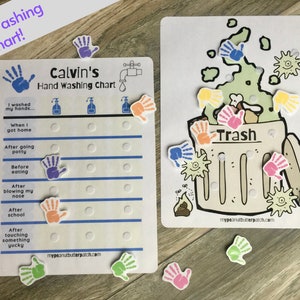 Hand Washing Kids Chart | Behavior Chart | Personalize With Name - Etsy