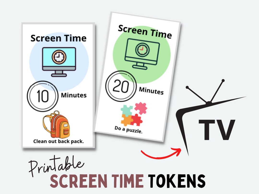 Kids Screen Time Tokens | Instant Download - Etsy