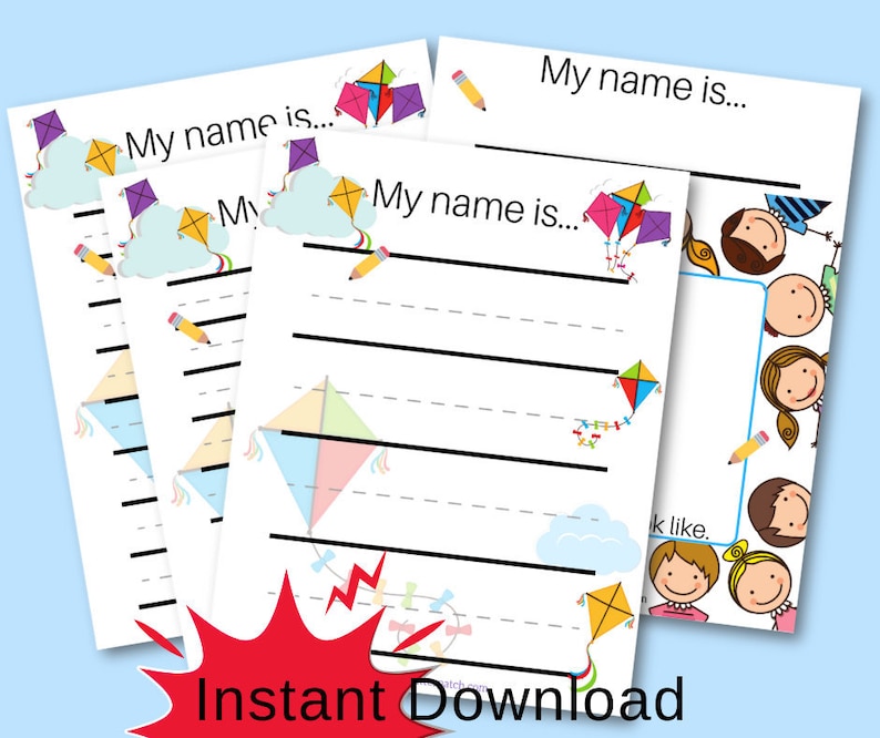 Learn to Write My Name Kids Practice Writing Sheets - Etsy