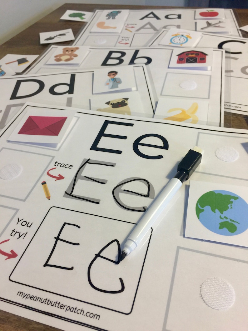 A-Z Alphabet Cards | Tracing Practice | Letter Sounds - Etsy
