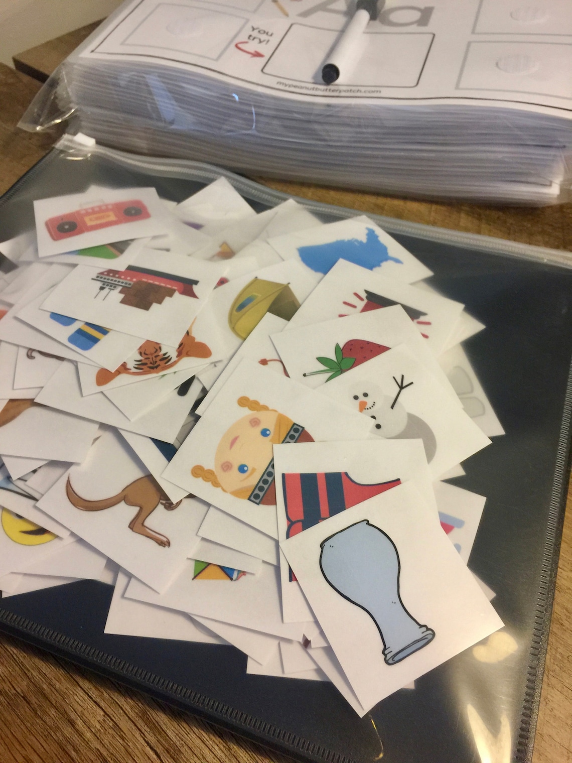 A-Z Alphabet Cards Tracing Practice Letter Sounds | Etsy