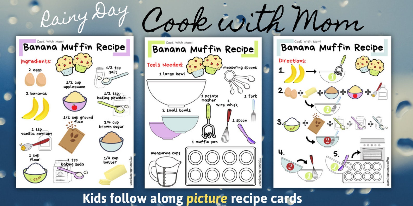 Cook With Mom Recipe Cards & Color Matching Activity, Picture Recipe ...