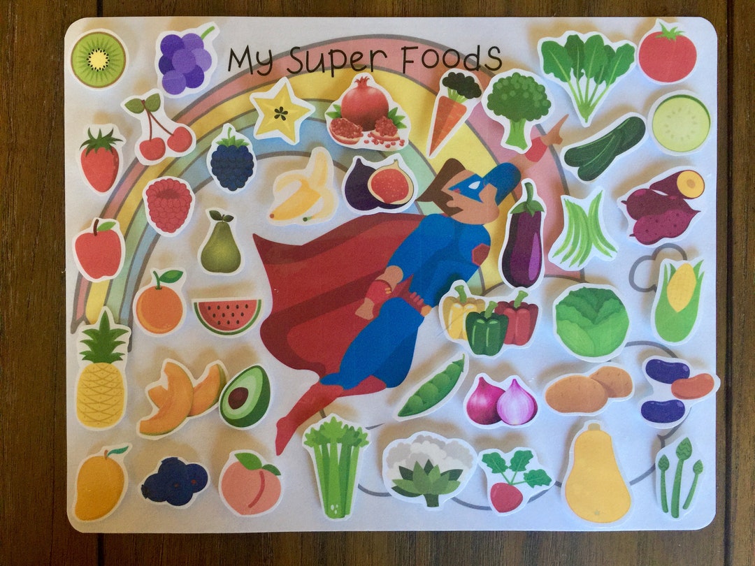 My Super Foods Eat 5-a-day Fruits & Veggie Chart | Superhero Theme - Etsy
