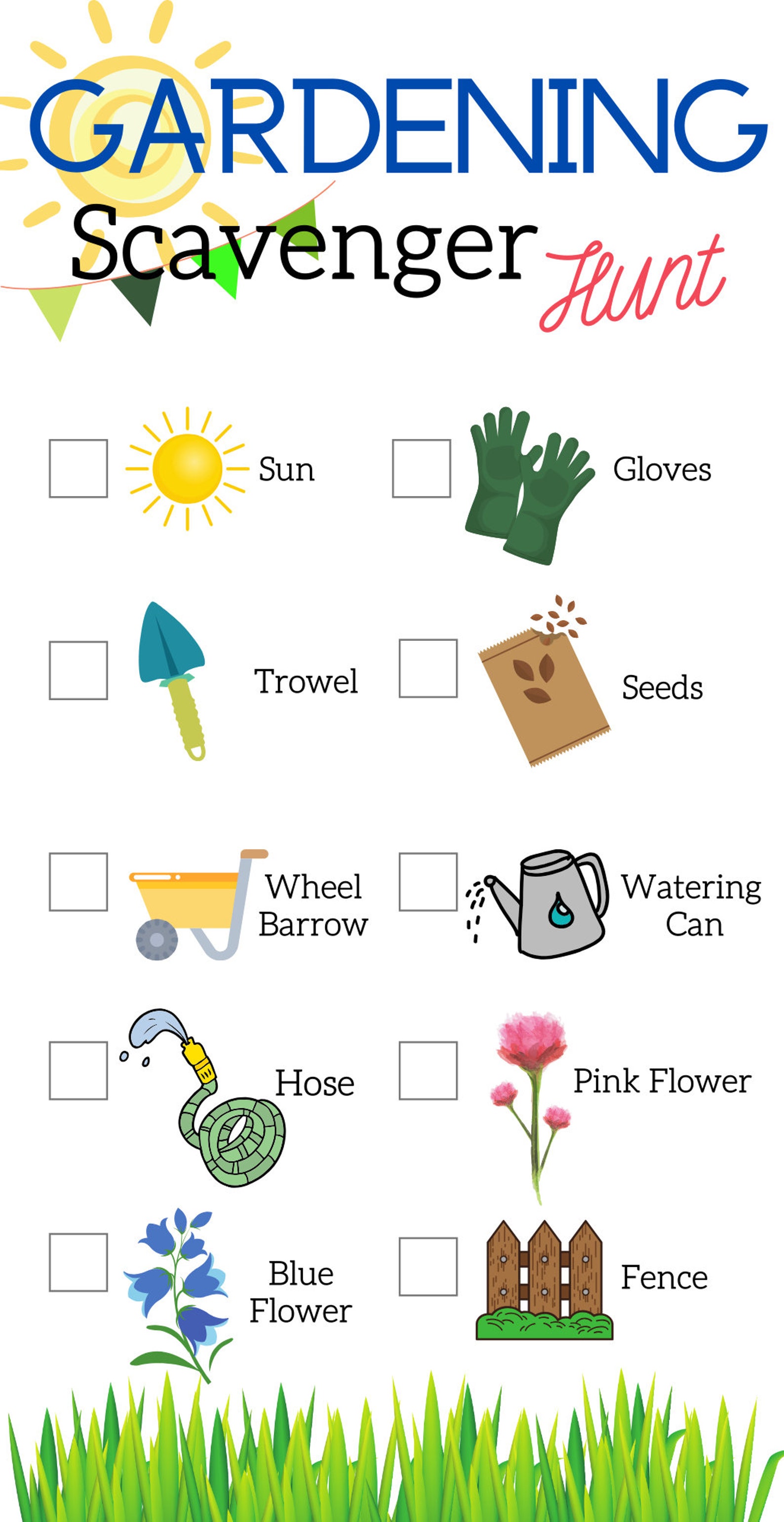 Kids Spring Scavenger Hunts | Gardening | Color | PDF, Instant Download ...