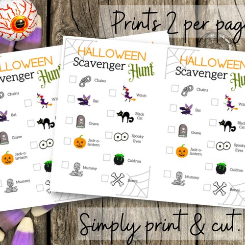 Halloween Scavenger Hunt Toddler Friendly Instant Download - Etsy
