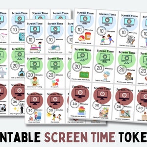 Kids Screen Time Tokens | Instant Download - Etsy