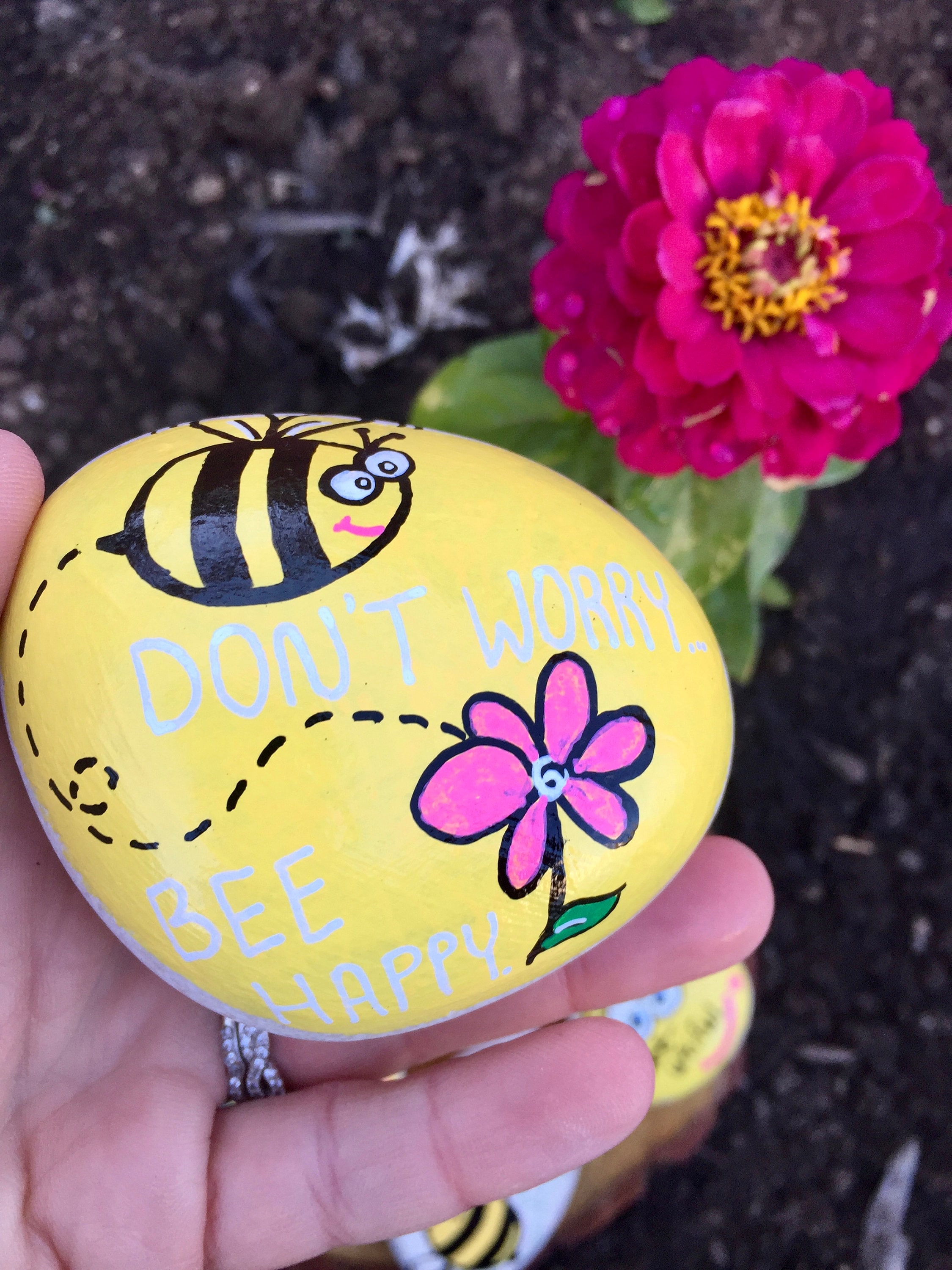 Bee Story Stones Garden Decor Bee Theme Rocks - Etsy