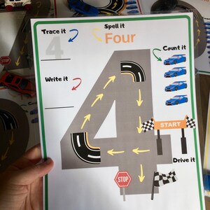 Number Car Mats | Drive It | Trace It | Write It | Count It | Spell It ...