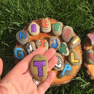 Uppercase & Lowercase Letter Pairs | Letter Stones | Painted Letter ...