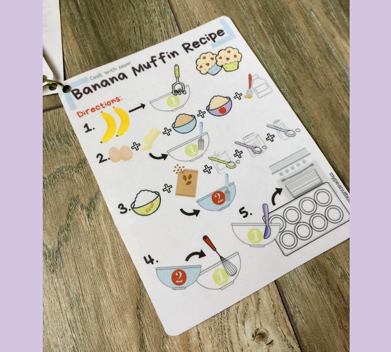 Cook With Mom Recipe Cards & Color Matching Activity, Picture Recipe ...