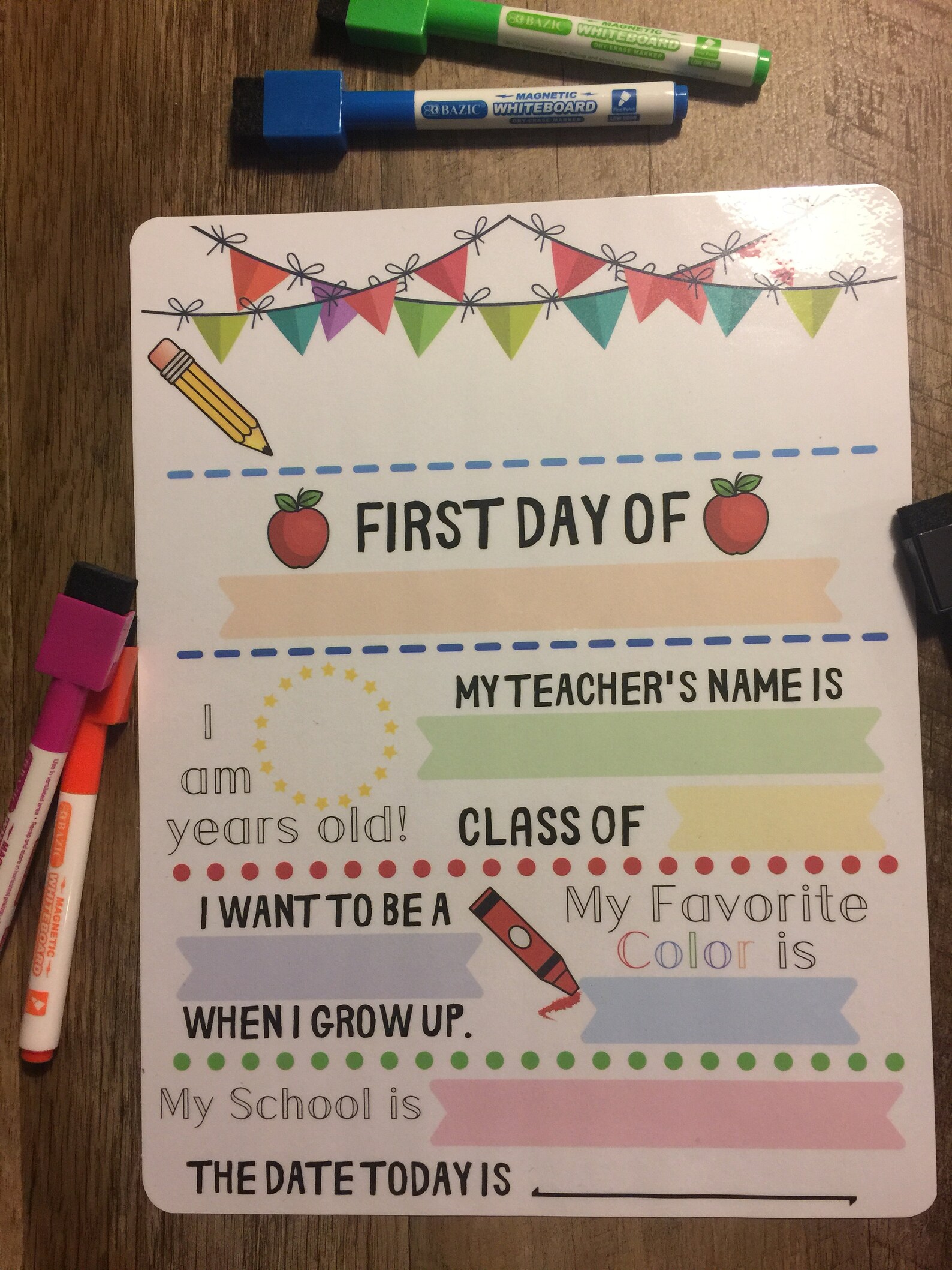 First Day of School Dry Erase Sign Ready for You to - Etsy